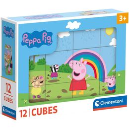Clementoni Kinder Würfelpuzzle "Peppa Pig", bunt, Pappe, B:16cm H:12cm, Puzzles, Made in Europe