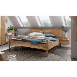 Schlafzimmer-Set Home Affaire, B:200cm H:90cm T:200cmnatur, Massivholz, Schlafzimmerm&ouml;bel-Sets, "Huven Schlafzimmer", Massivholzbett aus Eiche mit 2