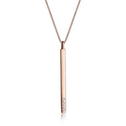 Collierkettchen Elli "Y-Kette Wei&szlig; 925 Sterling Silber, mit Kristallen von Swarovski", rosegold, Halsketten, Damen, 45,mit Steinen, Silber 925 (Sterlingsilber), L: 45