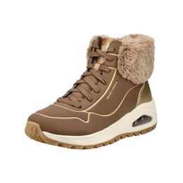 Skechers Damen Schnürstiefelette "Skechers Stiefelette Lederimitat/Textil", Gr. 37, braun, Lederimitat, Textil, Schuhe