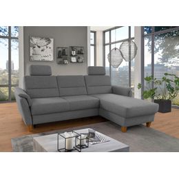 Ecksofa Home Affaire, B:244cm H:89cm T:163cm, silber, 100% Polyester;Struktur (100% Polyester);Luxus-Microfaser in Lederoptik (100% Polyester),