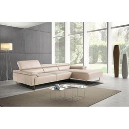 Ecksofa Egoitaliano, B:287cm H:94cm T:165cm, wei&szlig;, Leder &raquo;BULL&laquo; (echtes Rindsleder). Geschliffenes, pigmentiertes und behandeltes Rindsleder mit