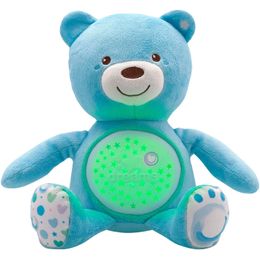 Chicco Kinder Kuscheltier "First Dreams Baby Bär, Hellblau", blau, Plüsch, H:30cm, Plüschfiguren, mit Lichtprojektion und Soundfunktion