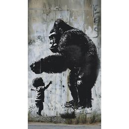 Livingwalls LIVING WALLS Vliestapete "Fototapete Urban Art Gorilla Kind erweiterbar", B/L: 2,8m x 1,59m, Rollen: 1blau, Wohnzimmer, Tapeten