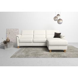Ecksofa Home Affaire, B:244cm H:89cm T:163cm, wei&szlig;, Luxus-Microfaser (100% Polyester);Struktur (100% Polyester);Luxus-Microfaser in Lederoptik (100%