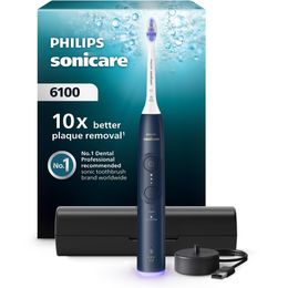 Damen Elektrische Zahnbürste "Series 6100", blau, PHILIPS SONICARE, B:6cm H:23,2cm T:17,1cm, Elektrozahnbürsten, mit Andruckkontrolle, 2