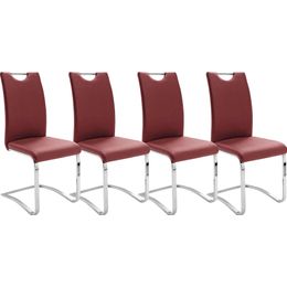 Freischwinger MCA furniture, B:43cm H:100cm T:57cm, rot, Kunstleder, St&uuml;hle, "K&ouml;ln", Kunstlederbezug, Komfortsitzh&ouml;he, Stuhl belastbar bis 120 kg