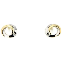 Firetti Damen Paar Ohrstecker "Schmuck Geschenk Gold 333 Ohrschmuck ineinander verschlungene Kreise", 0,01 P2 = erkennbare Einschlüsse, Diamanten