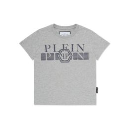 Philipp Plein Jungen T-Shirt "T-Shirt Rundhalsausschnitt Ss"10, grau, Gr. 6, Obermaterial: 100% Baumwolle, Shirts