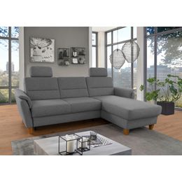 Ecksofa Home Affaire, B:244cm H:89cm T:163cm, silber, 100% Polyester;Struktur (100% Polyester);Luxus-Microfaser in Lederoptik (100% Polyester),
