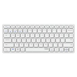 RAPOO Wireless-Tastatur "E9600M kabellose Tastatur, Bluetooth, 2.4 GHz", B:12cm H:2,5cm T:31,8cm, wei&szlig;, Tastaturen