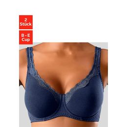 Damen B&uuml;gel-BH, PETITE FLEUR BY LASCANA, Gr. 80, blau, Jersey, Obermaterial: 85% Baumwolle, 10% Polyamid, 5% Elasthan, BHs, aus Baumwolle mit