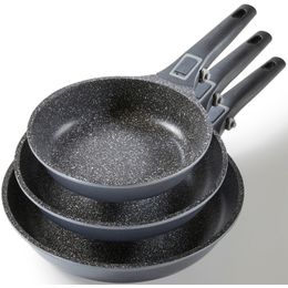 Stoneline Pfannen-Set "Imagination PLUS", &Oslash; 28cm, grau, Pfannen, einzigartige Steinpartikel-Beschichtung, Induktion