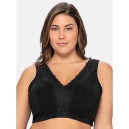 sheego Damen B&uuml;gelloser BH, Gr. 90, schwarz, 95% Baumwolle, 5% Elasthan, BHs