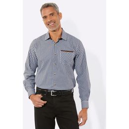 CLASSIC Herren Karohemdmarine, kariert, Gr. 39, gemustert, kariert, mehrfarbig, 50% Baumwolle, 50% Polyester, Hemden