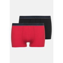 Bugatti Herren Boxer "Rom", Gr. 7, rot, Single Jersey, Obermaterial: 95% Baumwolle, 5% Elasthan, unifarben, Unterhosen, weich, basic, eng,