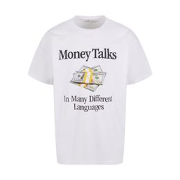 MisterTee Damen T-Shirt "MisterTee Money Talks Oversize Tee"wei&szlig;, Gr. M, bedruckt, 100% Baumwolle, Shirts