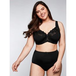sheego Damen B&uuml;gel-BH, Gr. 95, schwarz, 50% Polyamid, 40% Polyester, 10% Elasthan, BHs