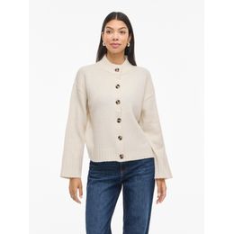 Vila Damen Strickjackebirch detail:melange, Gr. L, meliert, Strick, Obermaterial: 70% Polyester, 20% Polyacryl, 10% Nylon, Strickjacken