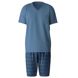 Calida Herren Shorty "Relax Imprint 2", Gr. S, blau, Single Jersey, Obermaterial: 100% Baumwolle, gemustert, unifarben, Homewear-Sets, mit