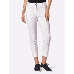 Casual Looks Damen 7/8-Hosewei&szlig;, Gr. 46, unifarben, 72% Viskose, 25% Polyamid, 3% Elasthan, Hosen