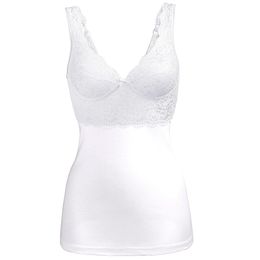 w&auml;schepur W&Auml;SCHEPUR Damen BH-Hemd, Gr. 50, wei&szlig;, 100% Baumwolle, Spitze:14% Elasthan, 86% Polyamid, BHs