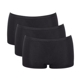 Sloggi Damen Panty "GO Daily Cotton", Gr. S, schwarz, Single Jersey, Obermaterial: 95% Baumwolle, 5% Elasthan, Unterhosen, Glanz-Effekt Details,