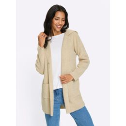 Classic Basics Damen Strickjackebeige, champagner, meliert, Gr. 56, meliert, 100% Polyacryl, Strickjacken