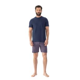 Mey Herren Shorty "Red Tile", Gr. XXL, blau, Single Jersey, Obermaterial: 100% Baumwolle, Homewear-Sets, Brusttasche, kurz&auml;rmelig, Hose gemustert,