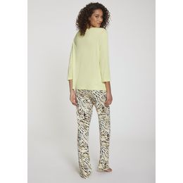Vivance Dreams Damen Pyjama, Gr. 32, gr&uuml;n, Single Jersey, Obermaterial: 100% Viskose, animal-print, Basic, Homewear-Sets, mit Allover-Druck