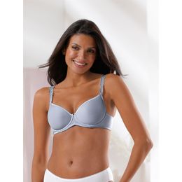 Viania Damen T-Shirt-BH, Gr. 85, blau, 65% Polyamid, 28% Polyester, 7% Elasthan, BHs
