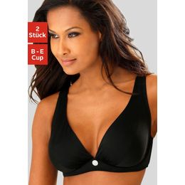 Damen B&uuml;gel-BH, PETITE FLEUR BY LASCANA, Gr. 75, schwarz, Microtouch, Obermaterial: 87% Polyamid, 13% Elasthan, BHs, f&uuml;r ein tiefes Dekollet&eacute;