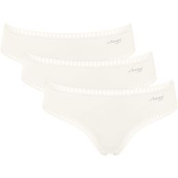 Sloggi Damen Hipster "GO Crush", Gr. XS, wei&szlig;, Single Jersey, Obermaterial: 95% Baumwolle, 5% Elasthan, Unterhosen, Spitze, elastisch, weich,