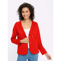 Heine Damen Sweatblazer "Sweatblazer", rot, Gr. 40, 76% Polyester, 20% Viskose, 4% Elasthan, Blazer
