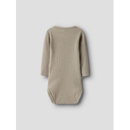 name it Kinder Langarmbody "NBMKAB 2P LS BODY NOOS", Gr. 92, beige, Jersey, Obermaterial: 57% Baumwolle, 38% Modal, 5% Elasthan, unifarben, Bodys