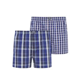 Jockey Herren Webboxer "Everyday Striped", Gr. XXL, blau, Webqualit&auml;t, Obermaterial: 100% Baumwolle, kariert, Unterhosen, mit Marken Weblabel am Bund