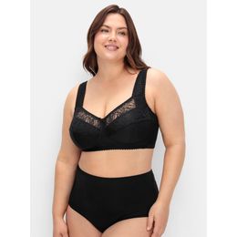 sheego Damen B&uuml;gelloser BH, Gr. 90, schwarz, 85% Polyamid, 10% Elasthan, 5% Baumwolle, Spitze:16% Elasthan, 84% Polyamid, BHs