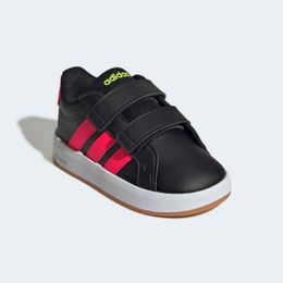 Kinder Sneaker "GRAND COURT 3.0 KIDS", adidas Sportswear, Gr. 21core schwarz, lucid rot, lucid lemon, Synthetik, Textil, Schuhe