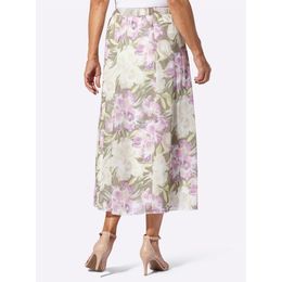 Inspirationen Damen Bahnenrockpistazie, orchidee, bedruckt, Gr. 50, bedruckt, gebl&uuml;mt, gemustert, mehrfarbig, 100% Polyester, R&ouml;cke
