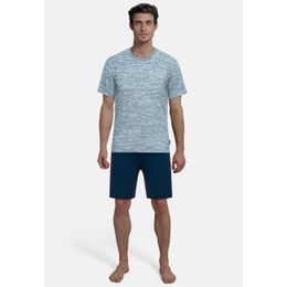 Tom Tailor Herren Shorty "Kilkenny", Gr. 54, blau, Jersey, Obermaterial: 80% Baumwolle, 20% Polyester, Homewear-Sets, Mit Muster, Kurzarm,