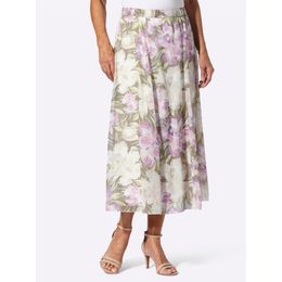 Inspirationen Damen Bahnenrockpistazie, orchidee, bedruckt, Gr. 52, bedruckt, gebl&uuml;mt, gemustert, mehrfarbig, 100% Polyester, R&ouml;cke