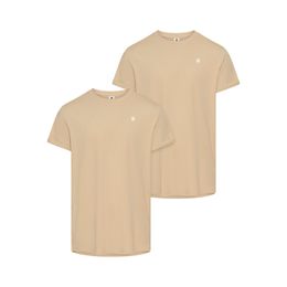 G-Star Raw G-STAR Herren T-Shirt "Lash 2er Pack", beige, Gr. L, unifarben, Jersey, Obermaterial: 100% Baumwolle, Shirts, aus Baumwolle