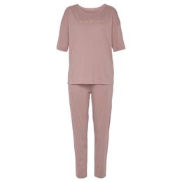 Vivance Dreams Damen Pyjama, Gr. 32, lila, Single Jersey, Obermaterial: 100% Baumwolle, Homewear-Sets, mit sch&ouml;nem Foildruck