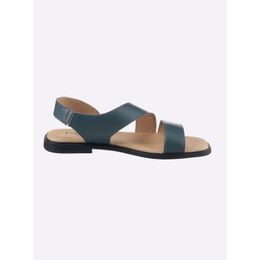 Heine Damen Sandale, Gr. 39marine, Glattleder, Leder, Rindsleder, Schuhe