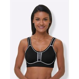 Viania Damen Sport-BH, Gr. 100, schwarz, 47% Polyamid, 41% Polyester, 12% Elasthan, BHs