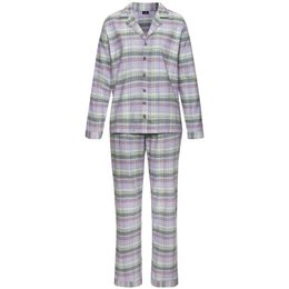 Vivance Dreams Damen Pyjama, Gr. 34, lila, Flanell, Obermaterial: 100% Baumwolle, kariert, Homewear-Sets, aus kuschelig weichem Flanell