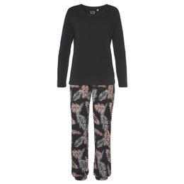 Vivance Dreams Damen Pyjama, Gr. 32, bunt, Obermaterial: 100% Baumwolle, Basic, Homewear-Sets, mit sch&ouml;nem Naturprint