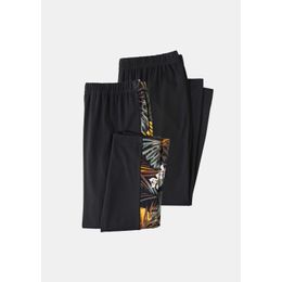 GOLDNER Damen 2-in-1-Hose "Schmale Doppelpack-Leggings", schwarz, Gr. 42, Obermaterial: 95% Viskose CV. 5% Elasthan EL., Hosen, Dezenter Glanz