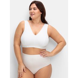 sheego Damen B&uuml;gelloser BH, Gr. 100, blau, 95% Baumwolle, 5% Elasthan, BHs