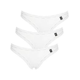 like it! LIKE IT Damen String "3er Pack Damen String Olivia", Gr. S, wei&szlig;, Stoff, Obermaterial: 92% Polyamid PA. 8% Elasthan EL., Unterhosen